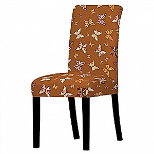 Butterfly Print Seat Cover Removable Dirtproof Kitchen Seat Cover Elastic Seat Cover for Banquet Restaurant AF19 2PCS