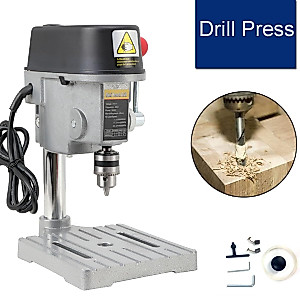 EWANYO 3-Speed Benchtop Drill Press, Electric Bench Wood Drilling Machine for DIY Creation, Small and Precise Work Like Jewelry Making Woodworking Metal Drilling Machine 110V