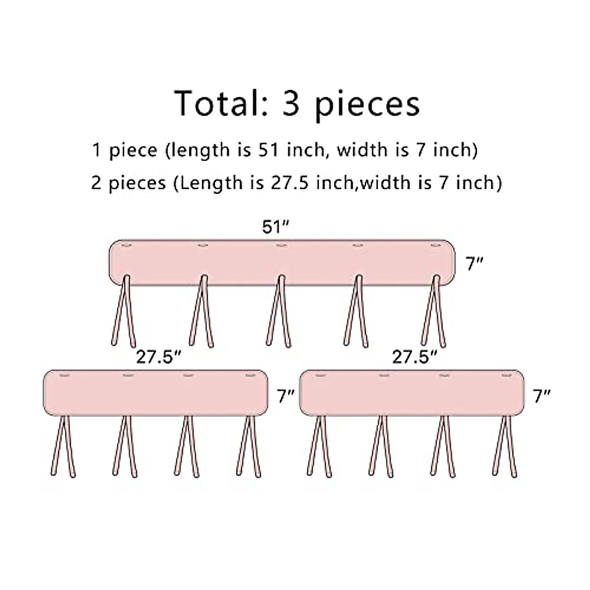 Críb Rail Cover, Críb Edge Protector 3 PCS (One Set) Críb Wrap Rail Covers Teething Side Anti-Collision Wrapped Críb Rail Cushion Protector Bumper Set for Boys&Girls (Pink)