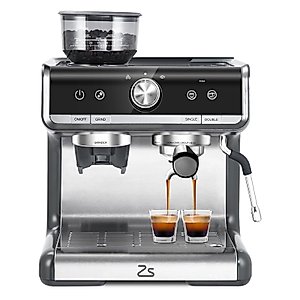 Espresso Machine, 20 Bar Coffee Maker with Milk Frother Steam Wand, Semi-Automatic Coffee Machine for Cappuccino, Latte, Fast Heating, Stainless Steel