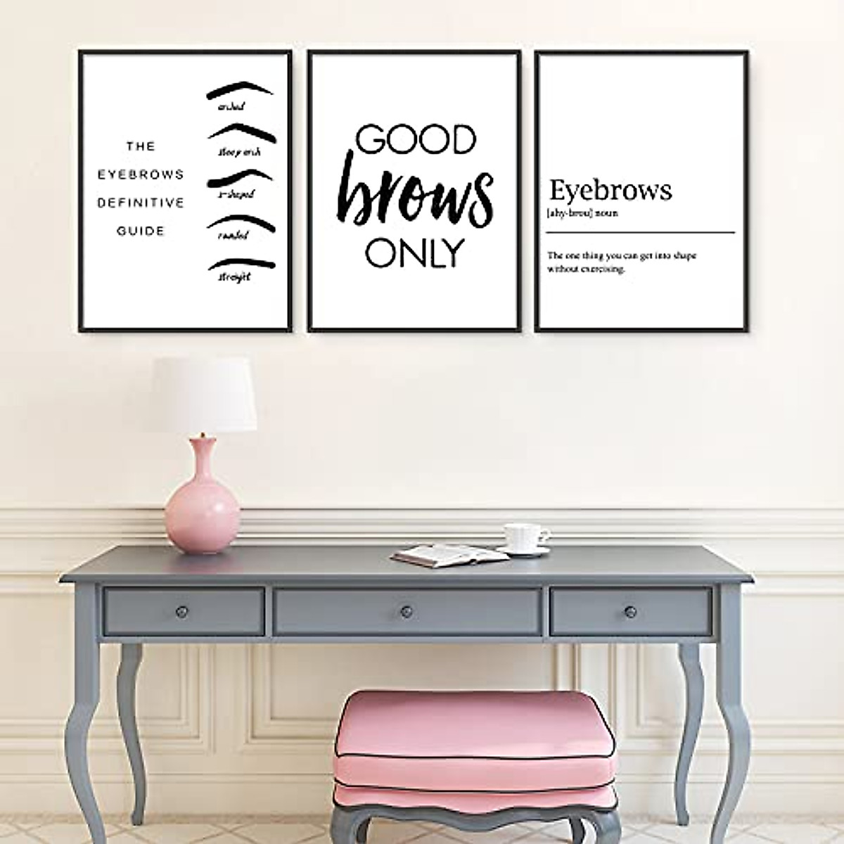 Pennclys Lash Room Wall Art Brow Lash Pictures Wall Decor Lash Quote Canvas Prints Beauty Salon Wall Art Eyelash Eyebrow Artwork Lash Posters Eyelash Pictures for Woman Bedroom 12x16x3 Inch Unframed