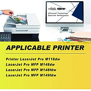 v4ink Compatible Toner Cartridge Replacement for HP 94X 94A CF294X CF294A Toner Cartridge High Yield Black for HP Pro M118dw HP Pro MFP M148dw M148fdw M149fdw Printer