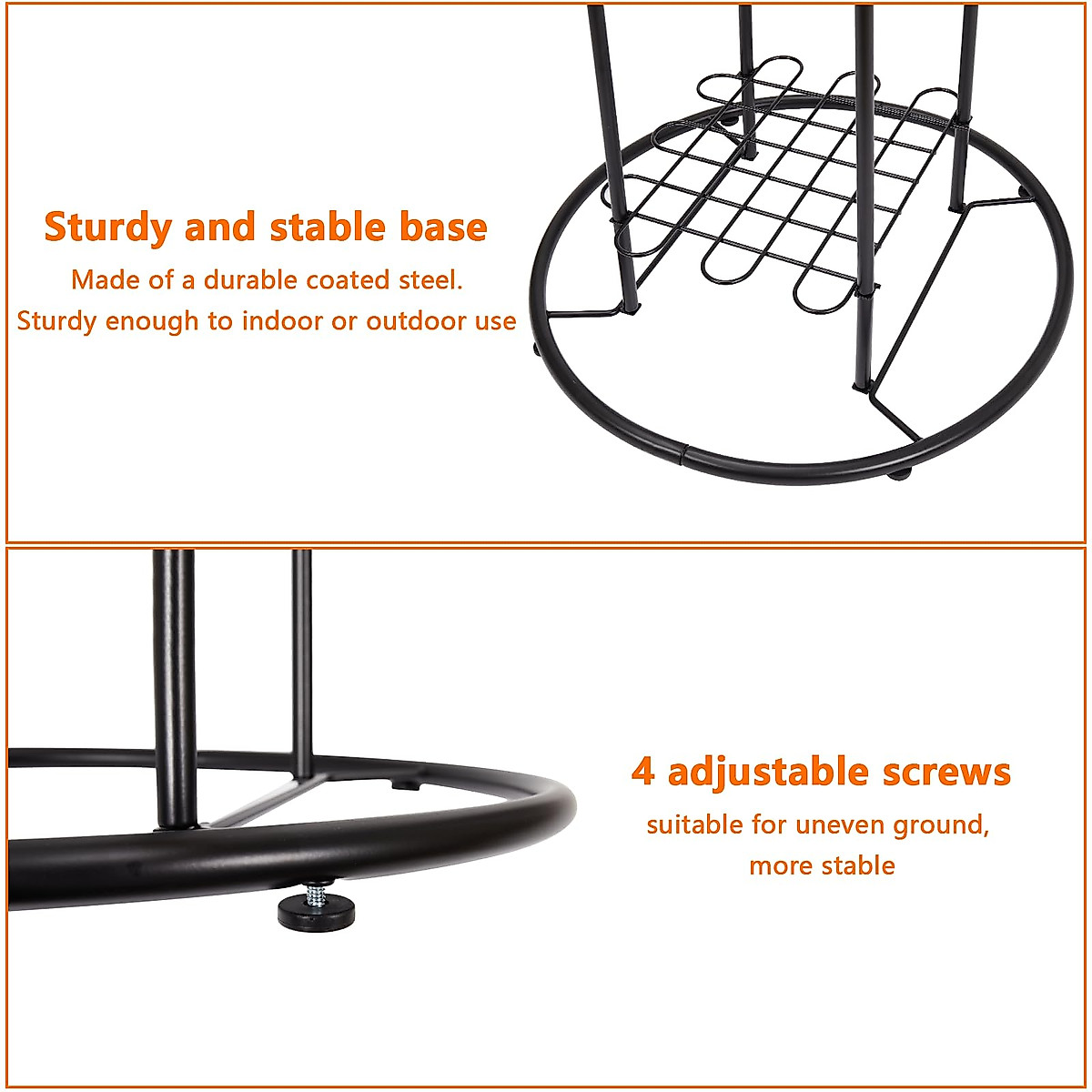 Garage Storage, Tool Storage Rack, Garage Organization, Organizes up to 40 Long-Handled Tools, Yard Tool Holder Organizer for Garage, Garden, Shed Storage Organization, Heavy Duty Steel, Black