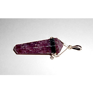 Sublime Gifts Premium Lepidolite Crystal Healing Cut Gemstone Point Pendant with Decorative Swinging Silver Metal Bail