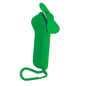 Battery Powered Pocket Sized Fan With Carabiner, Green