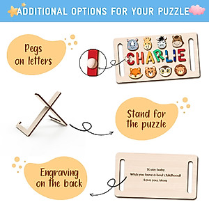 Name Puzzle for Kids Personalized, Custom Name Puzzle for Toddlers 1-3, 1st Birthday Gifts for Girl and Boy, Montessori Learning Toddler Toy, Baby Puzzles 12-18 Months…