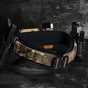 KRYDEX Tactical Battle Belt with Quick Release MOLLE System, Inner Belt, Padded Anti-Slip Pad