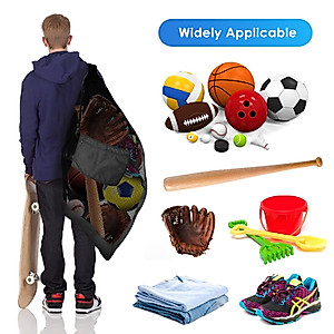 BROTOU Extra Large Sports Ball Bag, Ball Bags for Coaches, Adjustable Shoulder Strap and Hanging Ears with Handle, Mesh Sports Bag for Holding Basketball, Volleyball, Swimming Gear (30” x 40”)