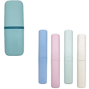SietDESEO Toothbrush Travel Container Bundle with 4 Pack Toothbrush Case Travel Toothbrush Holder