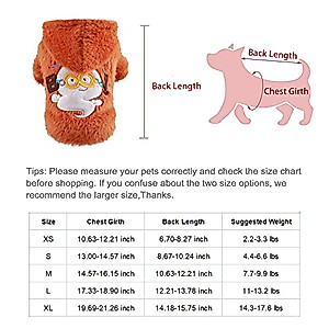 AIHANCH Dog Halloween Costume Cute Ghost Hoodie Winter Warm Fleece Dog Clothes Two-Legged Dog Outfits for Small Dogs Puppy (Small)