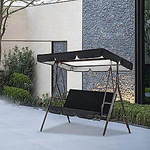 RNSUNH Replacement Canopy for Swing Patio Swing Canopy Replacement Top Cover & Seat Cover Waterproof 3 Seater Outdoor Swing Canopy Replacement Cover for Patio Swing Garden Swing Outdoor(Green)