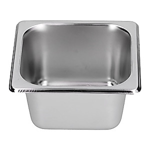 Hotel Pan, Deep Steam Table Pan Anti Jam Steam Table Pan Stainless Steel Hotel Pan Squares Serving Pan Buffet Basin Catering Storage Metal Food Pan for Hotels Restaurant, 6.9x6.4x3.9in