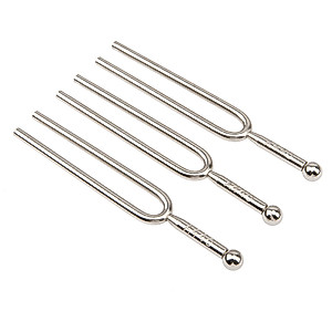 3Pcs Yootones A 440Hz Tuning Fork Standard Tuner Tone Tool Musical Instruments Compatible with Violin Guitar Tuner Device (Silver)