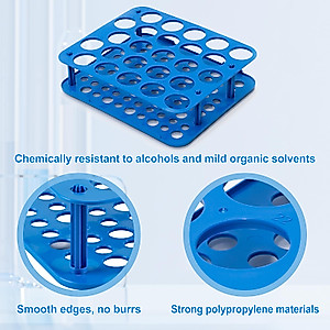 CryoKing 5PCS 25-Well Centrifuge Tube Rack for 50ml Vials, Plastic, Detachable Stand,Blue, Individual Package