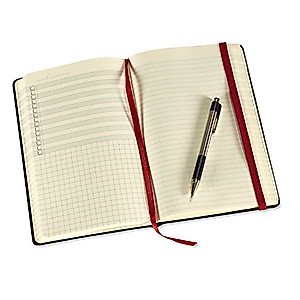 Southworth Business Journal, 5.125” x 8.25”, Black Bonded Leather, Elastic Closure, 240 Pages (98886), Model: 98886-01