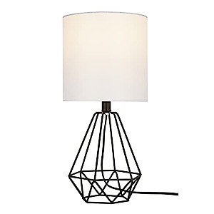 Catalina 22771-001 Mid-Century Modern Open Metal Cage Table Desk Lamp, 17.25", Matte Black