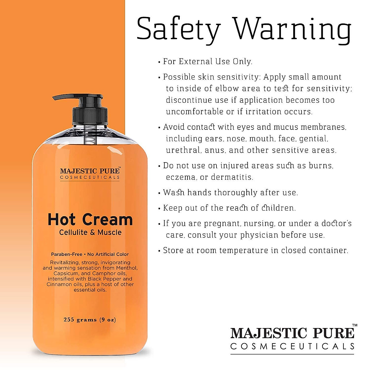 Majestic Pure Cellulite Hot Cream (9 oz) and Coffee Scrub (10 oz) Bundle