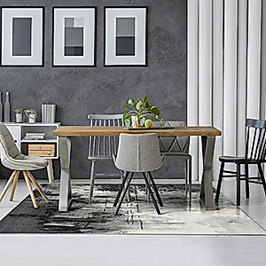 LUXE WEAVERS Olimpia Collection 6623 Anthracite Modern Abstract Area Rug 5x7