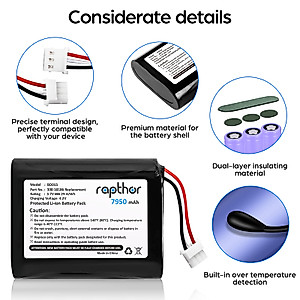 rapthor 7950mAh Replacement Battery 300-10186 for ADT Command Smart Security Panel 3.6V / 3.7V / 4.2V 29.42Wh