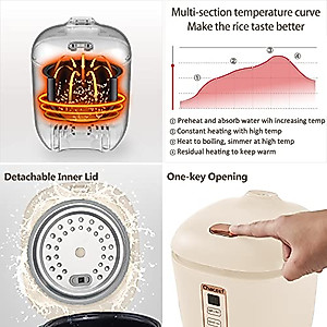 CHACEEF Mini Rice Cooker 2-Cups Uncooked, 1.2L Portable Non-Stick Small Travel Rice Cooker, Beige & CHACEEF Travel Electric Kettle, 350ml Small Portable Kettle with 304 Stainless Steel, Black