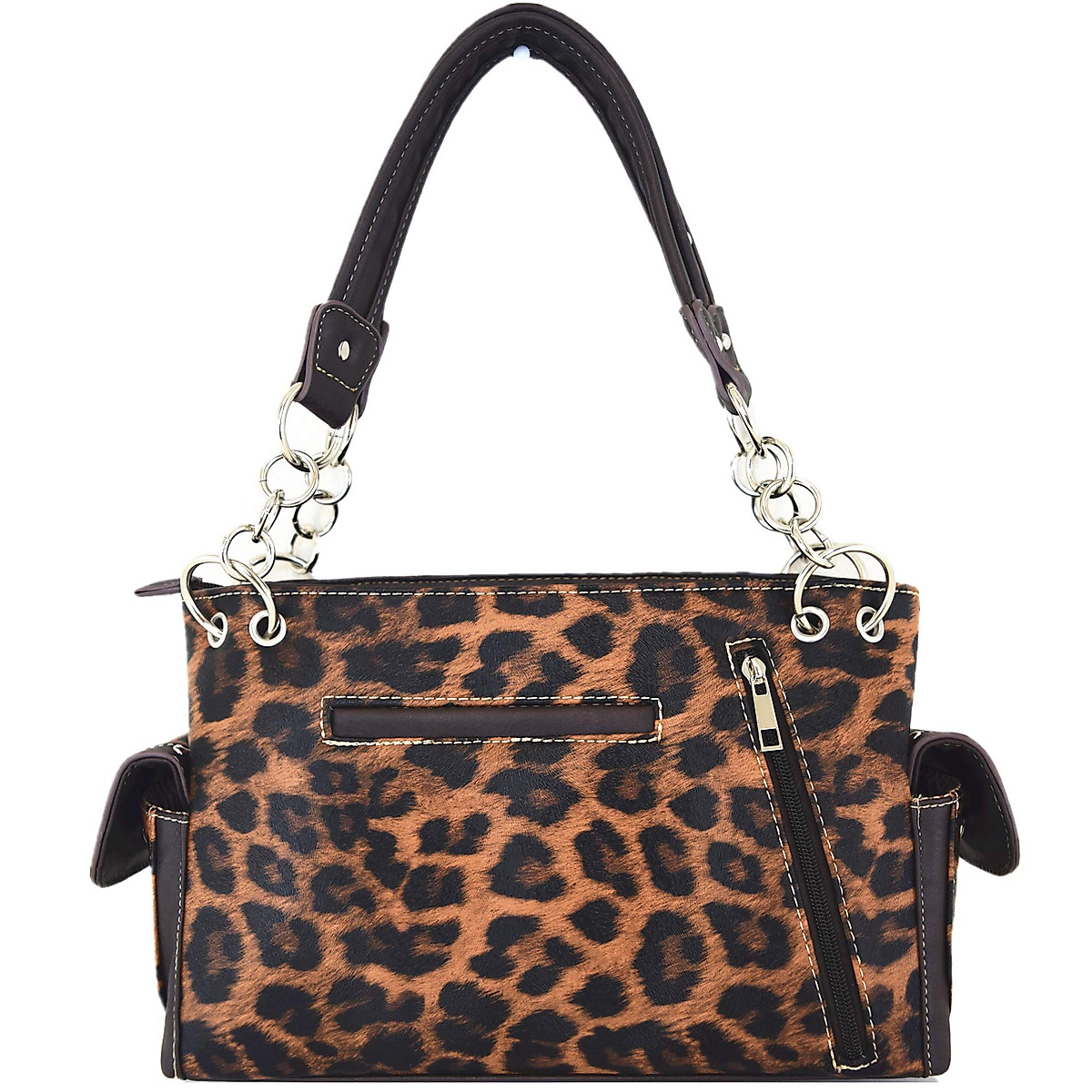 Leopard Print Cheetah Western Style Concealed Carry Purse Handbags Country Shoulder Bags Wallet Set Brown
