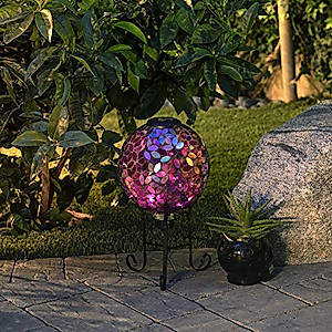 Alpine Corporation GRS122A-SLR Gazing Globe, 10" L x 10" W x 12" H with Stand: 17" H, Purple