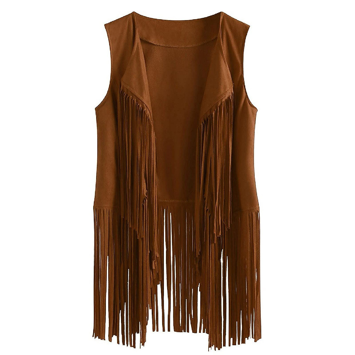 Sales Today Clearance Fringe Vest Women Faux Suede Open-Front Tassel Vintage Top Sleeveless 70s Hippie Clothes Boho Western Jacket Cardigan Daily Deals