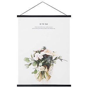Miaowater Magnetic Poster Frame Hanger,12x16 12x18 12x20 12x24 Light Wood Wooden Magnet Frames Hangers for Photo Picture Art Canvas Print Artwork Wall Hanging Black 12''