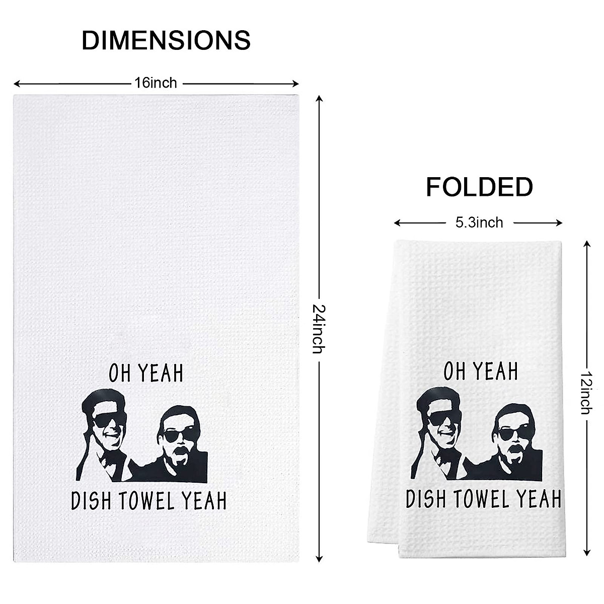 WCGXKO Funny Music Pun Decorative Flour Sack Dish Towel Oh Yeah Dish Towel Yeah Kitchen Towels Tea Towel (Dish Towel Yeah)