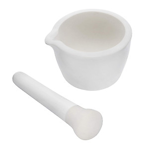 EISCO Porcelain Mortar & Pestle Set, 1.7oz (50ml) - Heavy Duty - Unglazed Grinding Surface - Excellent for Kitchen or Laboratory - Grinds Powdered Chemicals, Herbs, Spices, Pills - White Labs