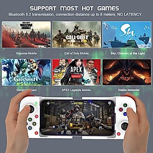 Joso Bluetooth Controller for iPhone, Android, Direct Play, Low Latency, Phone Controller Gamepad Joystick for Galaxy S23 S22 S21 20 Ultra, iPhone 14 13 12 11 Pro Max, COD Mobile, Genshin Impact