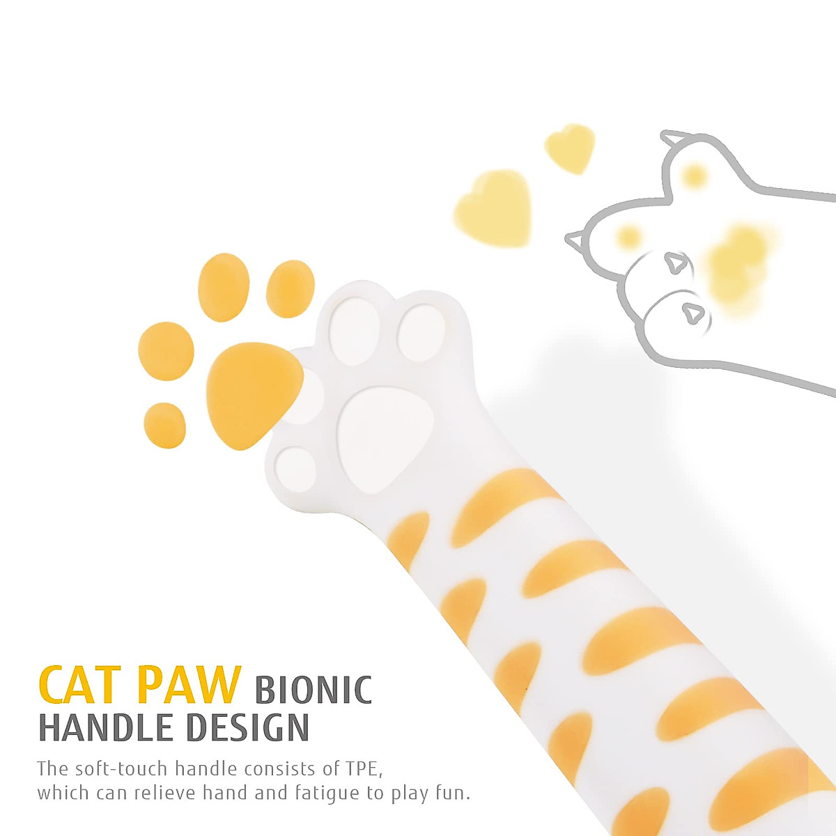 hecef Cute Kitchen Knife Set,5-piece Non-Stcik Knives Set with Detachable Block and Scissors,Sharp Kitchen Knives for Chopping, Slicing, Dicing and Cutting (Yellow)