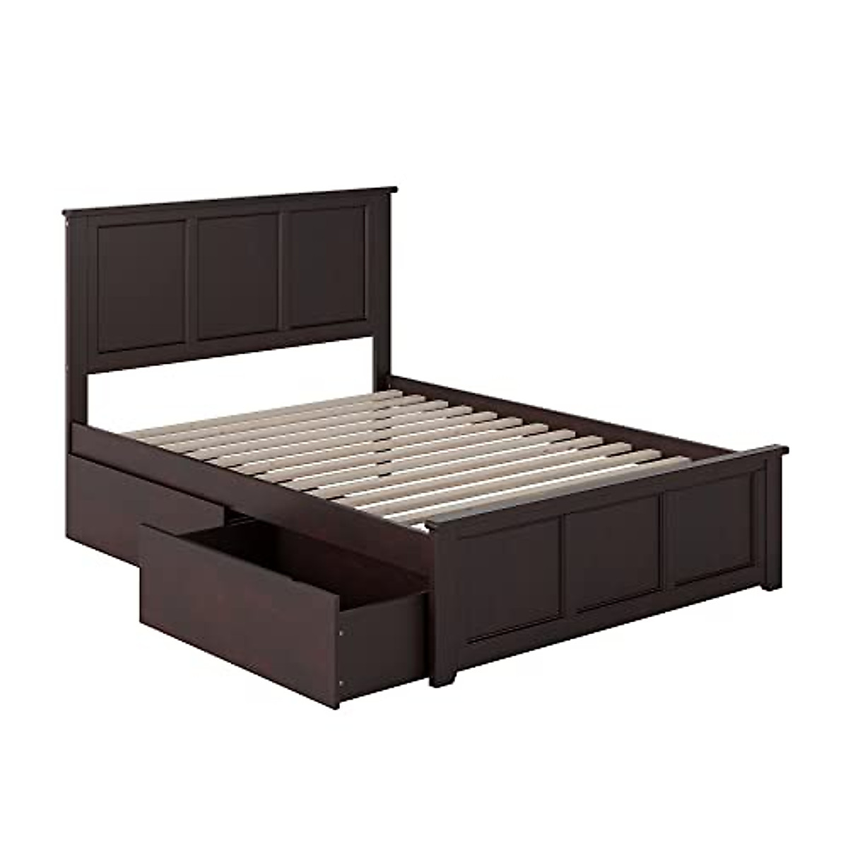 Atlantic Furniture AR8636111 Madison Platform Bed with Matching Foot Board and 2 Urban Bed Drawers, Full, Espresso