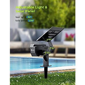 TeamMe 35 LEDs Solar Outdoor Lights, 2-in-1 Upgraded Solar Powered Landscape Spot Lights, Auto On/Off Wall Light for Garden Yard Driveway Pool, IP67 Waterproof Solar Flood Spotlights, 2 Packs