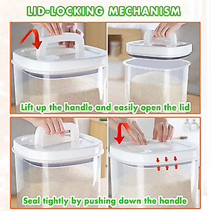 TBMax Kitchen Bulk Food Storage Container - 20 Lbs Rice Storage Container with Measuring Cup, Airtight Dry Food Container Bin for Flour, Baking Supply, Grains, Pet Dog Cat Food Storage