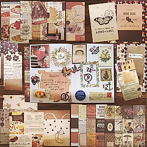 348pcs Vintage Scrapbooking Supplies Kit, Aesthetic Scrapbook Kit with Scrap Book Paper Junk Journaling Supplies A6 Grid Notebook Washi Stickers ,Bullet Journals Supplies for Teens Kids Girls Women