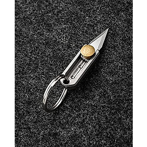 SZHOWORLD Ultra Small Titanium Utility Knife, EDC Tiny Knife Box/Package Opener with Stainless Steel Blade,Ultra Lightweight and Quality