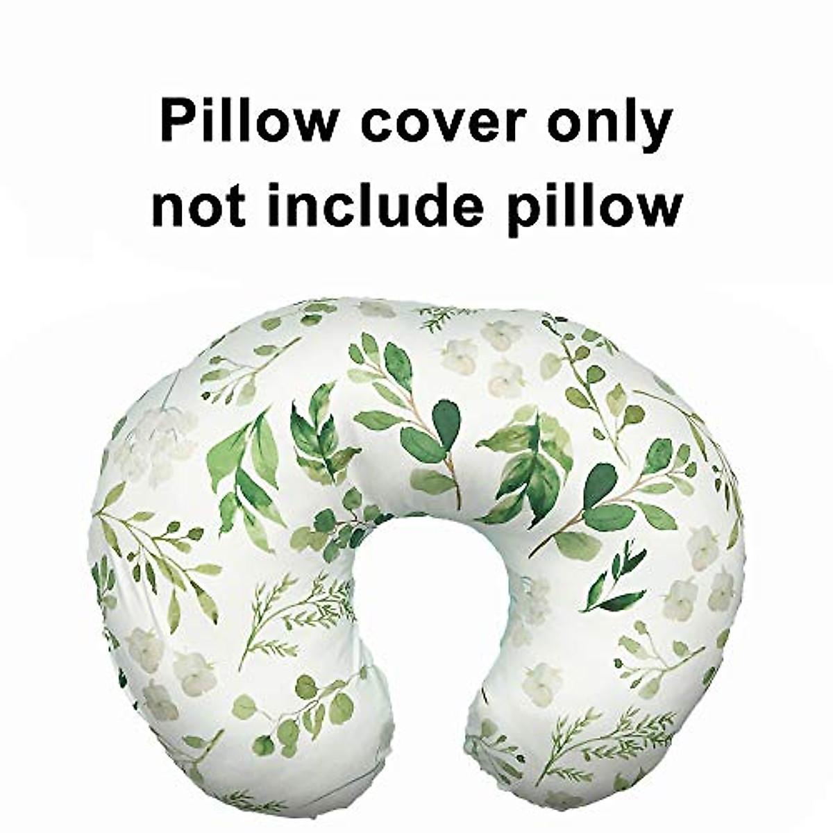 Nursing Pillow Cover, Breastfeeding Pillow Cover, Green Leaf Nursing Pillow Cover, Botanical Breastfeeding Pillow Slipcover, Mint Minky, Boho Green Leaf Nursery Decor, Soft Fits Snug On Infant