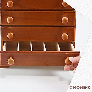 Home-X 6-Drawer Organizer for Sewing, Spools of Thread, Craft Supplies, Makeup, or Jewelry, Wood with Cherry Finish, 17" L x 6 ¾" W x 11 ¾" H