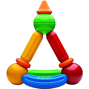 STICK O Basic 10 Piece Magnetic Building Set, Rainbow Colors, Educational STEM Construction Toy Ages 18M+