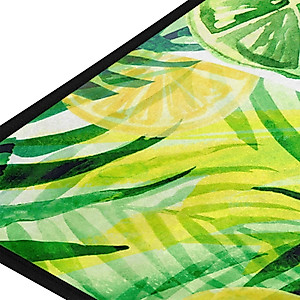 Green Leaves Palms Fruit Citrus Orange Lime Lemon Kitchen Rug Floor Mat Anti Fatigue Kitchen Mats 39 x 20 in Non Slip Absorbent Cushion Comfort Standing Mat Carpet for Home Decor