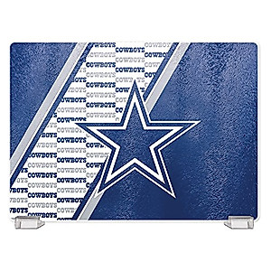Duck House NFL Dallas Cowboys Tempered Glass Cutting Board with Display Stand, White ,10" X 14"