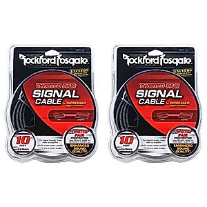 (2) Rockford Fosgate RFI-10 RFI10 10 Foot Twisted Pair OFC Car Audio RCA Cables