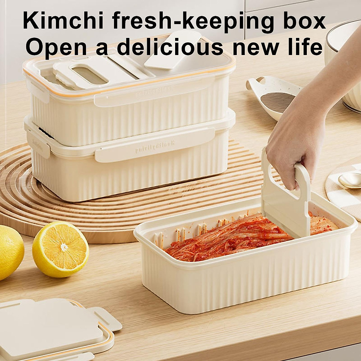 Sealed Food Containers - Anti Skid Container, Non Slip Large Capacity Container | Space Saving Food Containers With Cutter, Sealed Kitchen Food Organizers For Slicing Onions