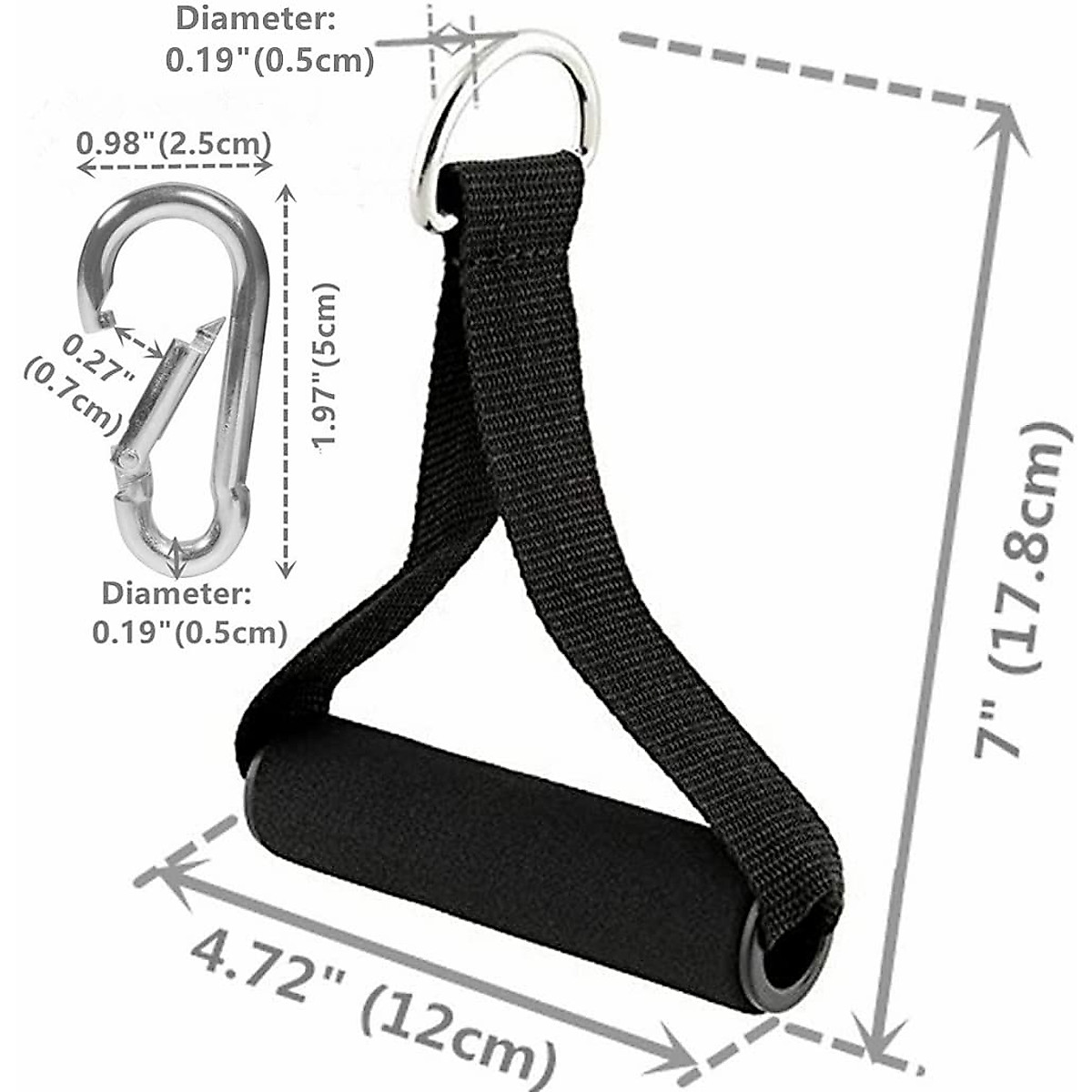 Premium Exercise Pull Handles, Resistance Bands Handle, Fitness Handle, Workout Handles Dense Foam Wrap Handle Replacement Fitness Equipment for Pilates, Yoga, Strength Training（a Pair,Black