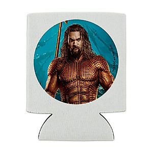 Aquaman Movie Jason Mamoa Full Costume Can Cooler - Drink Sleeve Hugger Collapsible Insulator - Beverage Insulated Holder