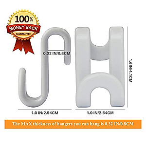 Frezon Clothes Hanger Connector Hooks, Outfit Hangers, Hanger Extender Clips, Hangers Accessory, Not Suitable for Wooden Hangers, Heavy Duty Space Saving for Closet 60 Pcs (Grey)