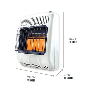 Mr. Heater MHVFRD20LPT 18,000 BTU Vent Free Radiant Propane Heater For Cold Rooms, Additions, Sun Rooms & Cabins - White