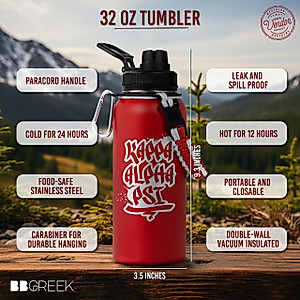 BBGreek Kappa Alpha Psi Fraternity Paraphernalia - Official Vendor - 32oz Rugged Tumbler with Paracord Carabiner - Nupe