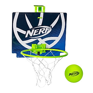 Nerf Mini Over The Door Basketball Hoop - Nerfoop Indoor Basketball Hoop for Kids - Toy Door Basketball Hoop + Mini Foam Basketball Game Set - Perfect for Bedroom Indoor Basketball - Green
